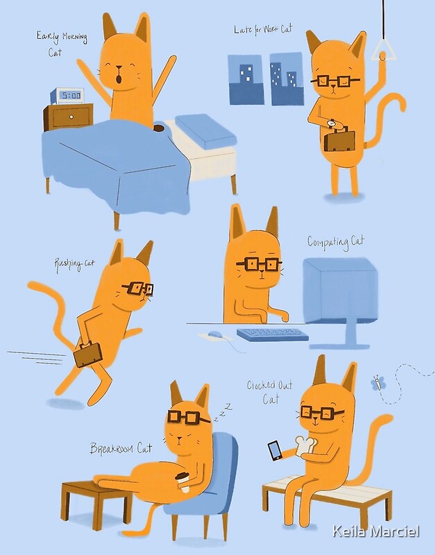"Cubicle Cat" by Keila Marciel | Redbubble