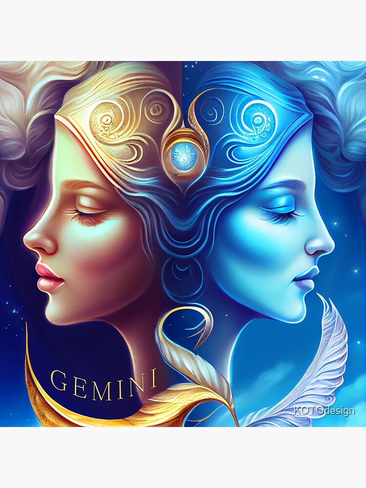 "Zodiac Sign GEMINI - Fantasy Illustration of Gemini" Poster for Sale ...