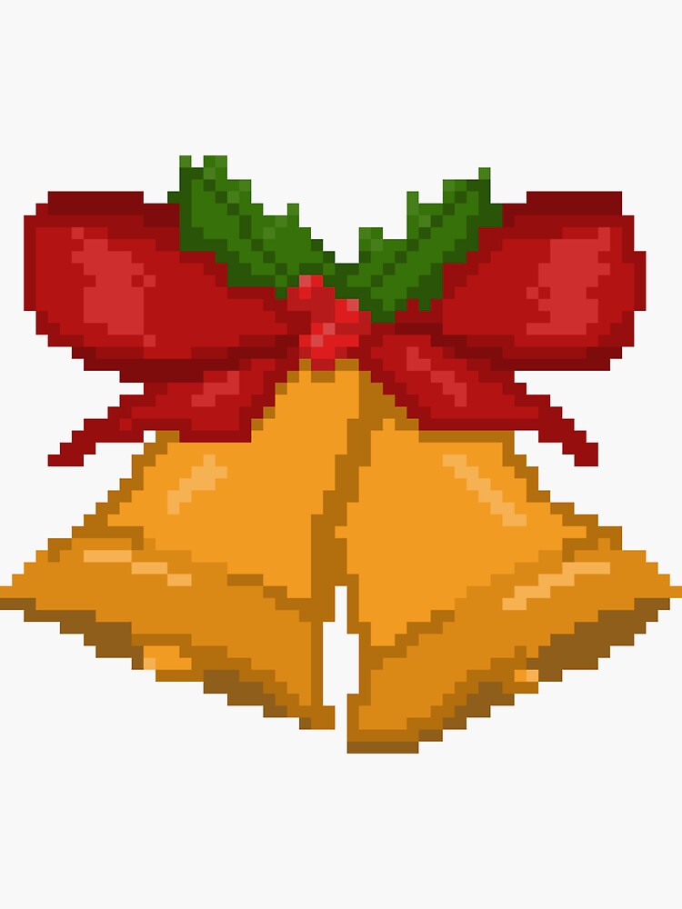 "Pixel Christmas Bells" Sticker for Sale by galaxydaydreams | Redbubble