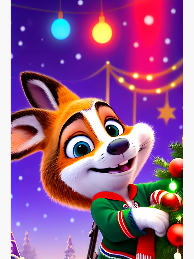 "Friendly Christmas Puppy Dog - Rex" Sticker for Sale by LuliandFriends ...