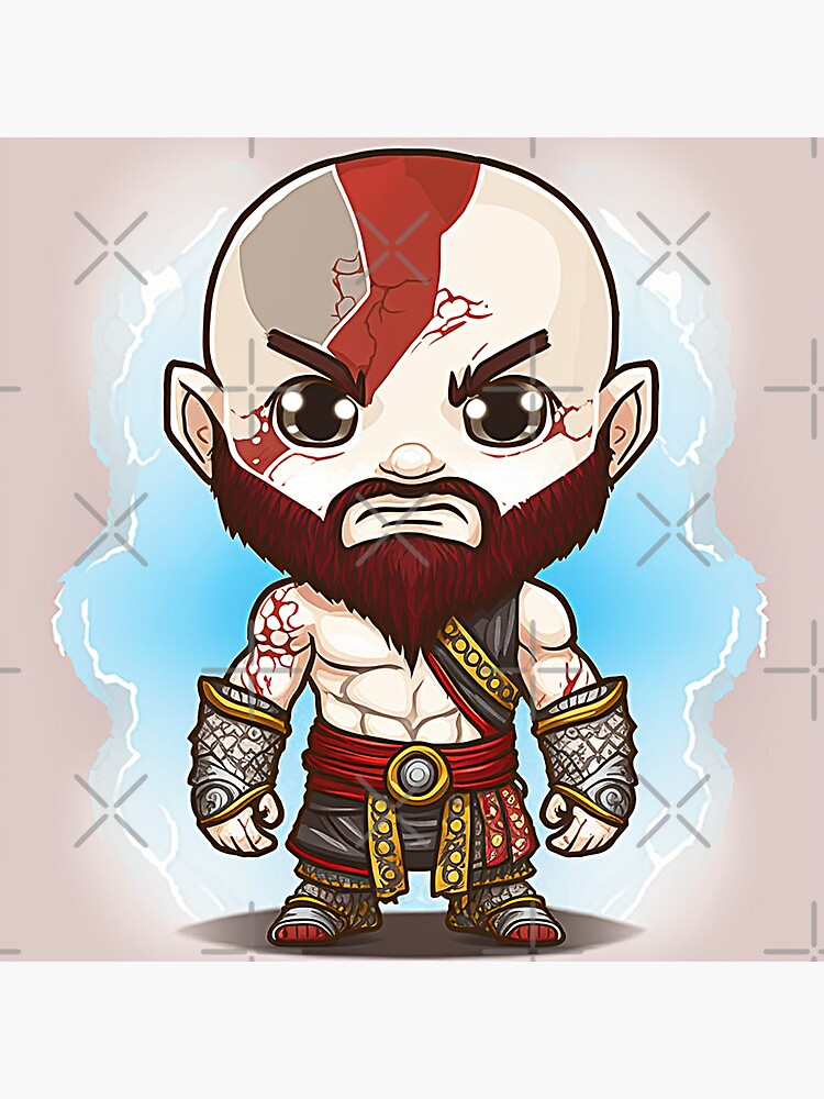 "Chibi God Of War Kratos " Sticker for Sale by fallen1art | Redbubble