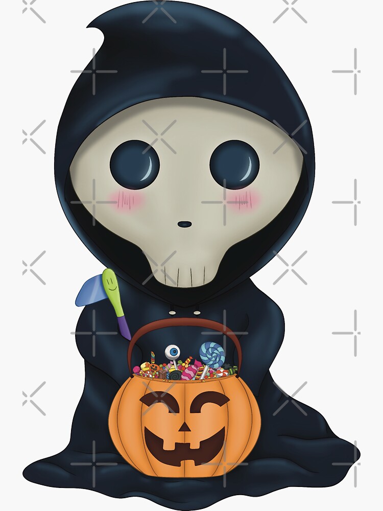 "Trick Or Treating Baby Grim Reaper" Sticker for Sale by Jessah-Art ...