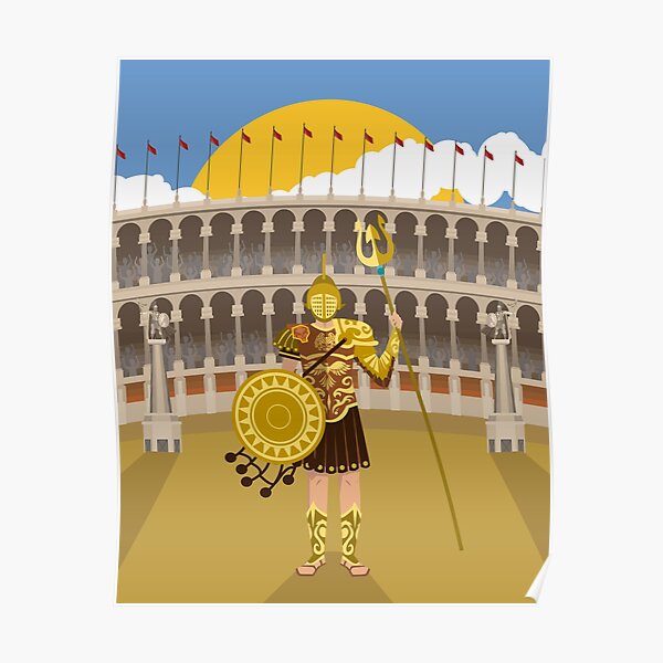 "retiarius gladiator with trident and net" Poster by matintheworld ...