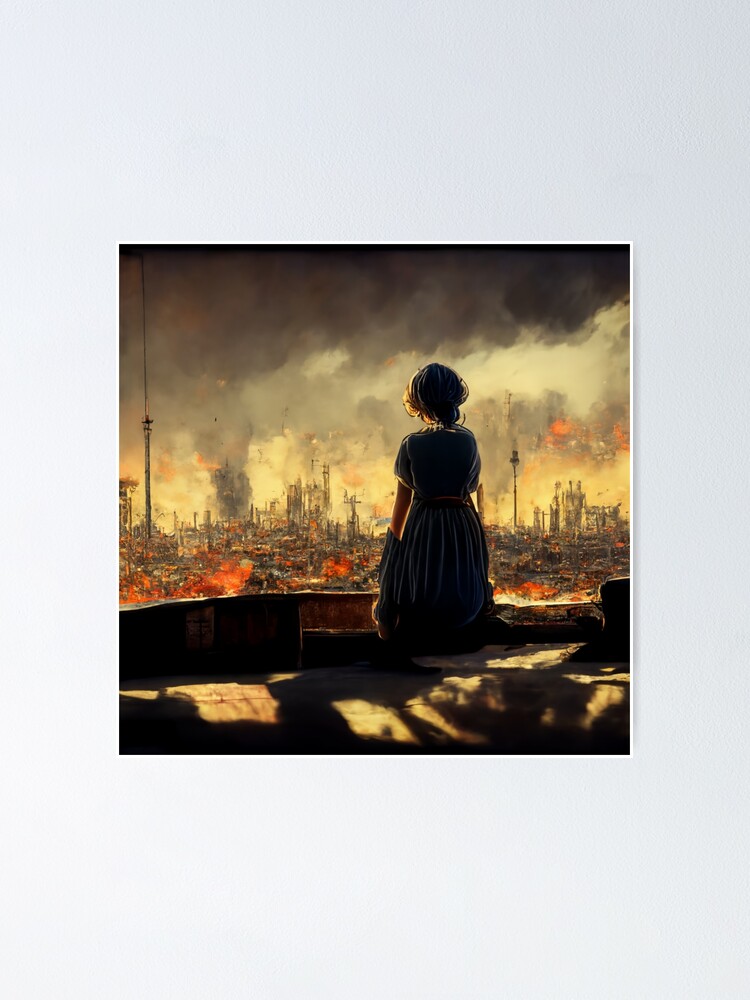 "Sad Girl In Rooftop" Poster for Sale by RoboLuna | Redbubble