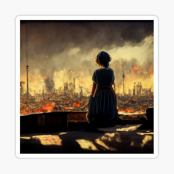 "Sad Girl In Rooftop" Sticker for Sale by RoboLuna | Redbubble