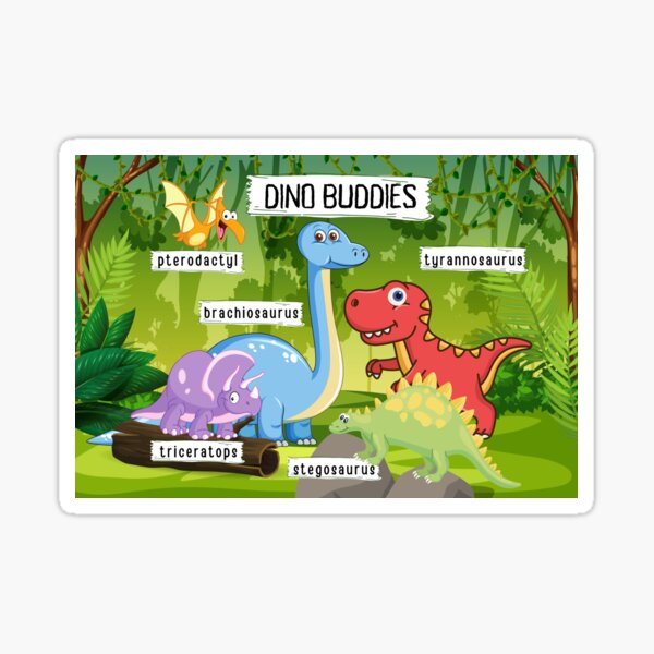 "Dino Buddies " Sticker for Sale by BaristaHero | Redbubble