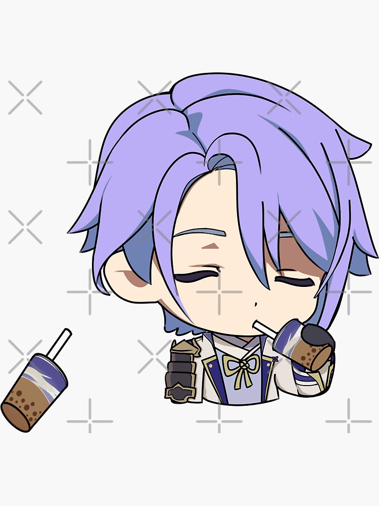 "Chibi Ayato - Drinking Boba" Sticker for Sale by Reactive-K | Redbubble