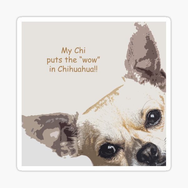 "Chihuahua: My Chi puts the "wow" in Chihuahua" Sticker for Sale by ...