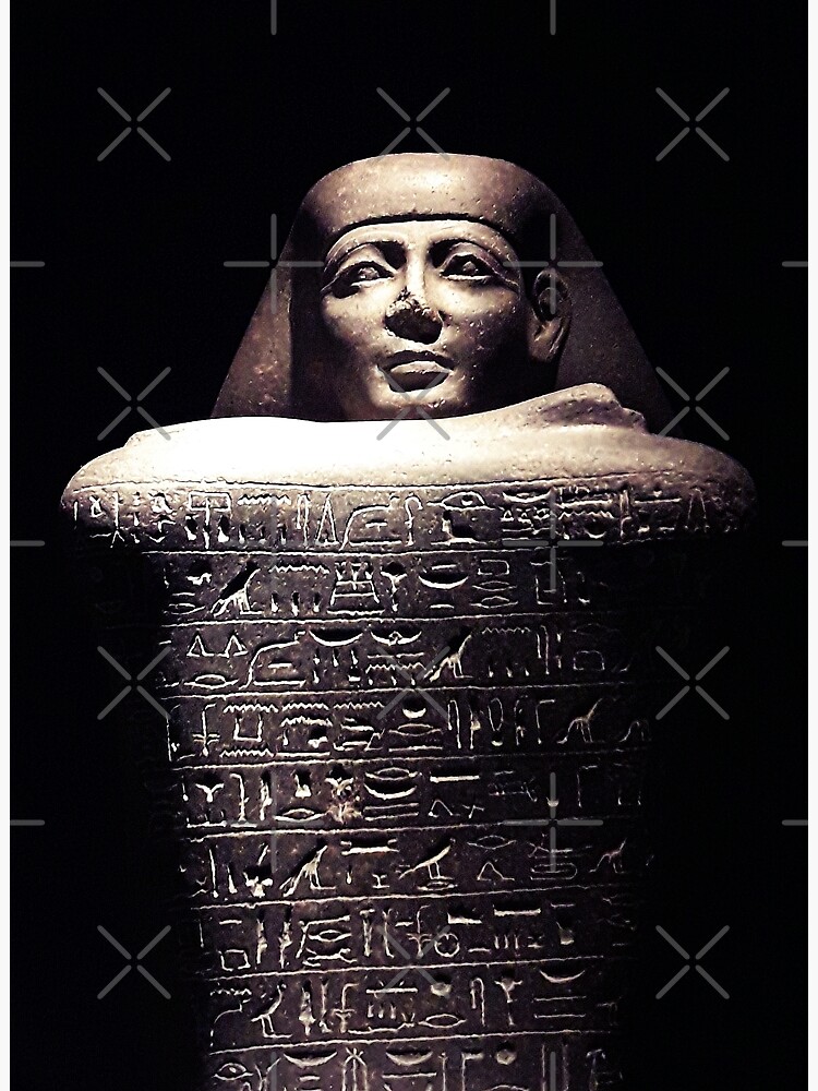"cube statue and Hieroglyphs, Yamunedjeh, scribe, XVIII dynasty, Luxor ...