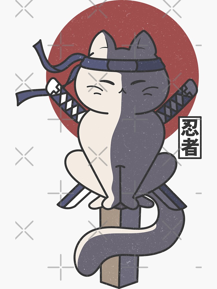 "ninja cat" Sticker for Sale by mohammadwahood | Redbubble