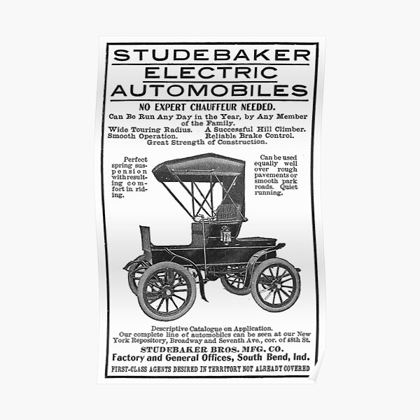"Studebaker Electric Vehicles " Poster for Sale by fLAtDiSk | Redbubble