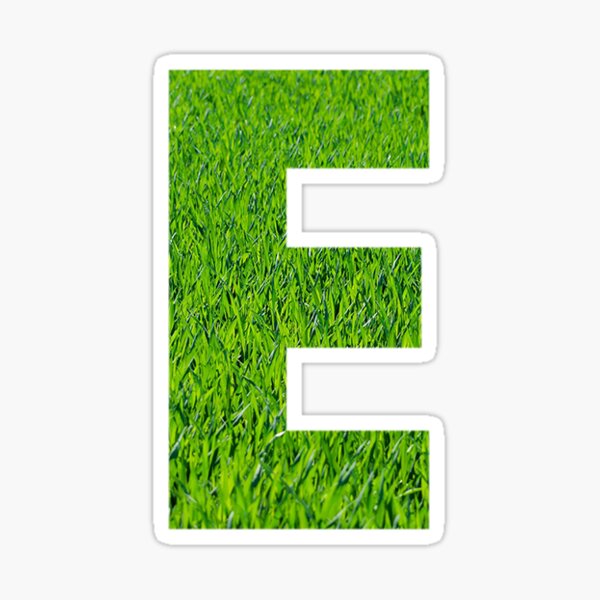 "E - Grass" Sticker by Initialli | Redbubble