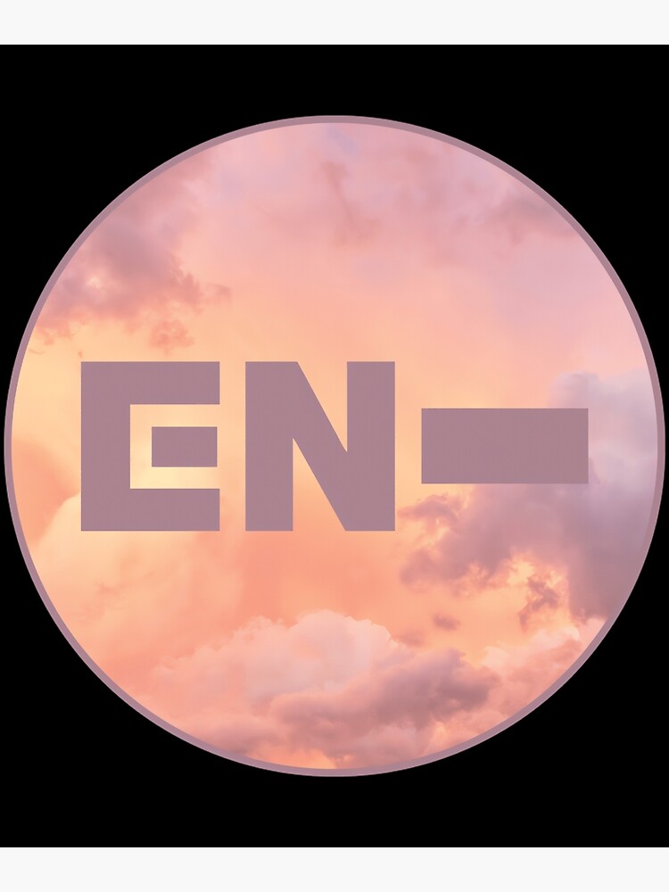 "Cute ENHYPEN Logo with Pink Purple Sunset Clouds " Poster for Sale by ...