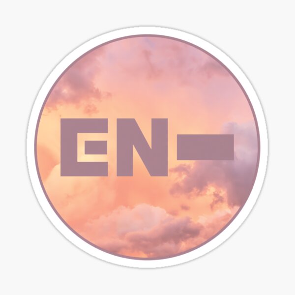 "Cute ENHYPEN Logo with Pink Purple Sunset Clouds " Sticker for Sale by ...