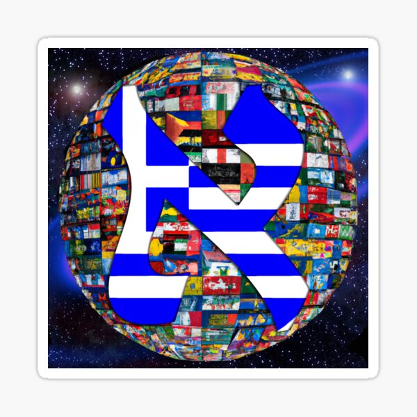 "Greece Alef Flag" Sticker for Sale by kabbalahart | Redbubble
