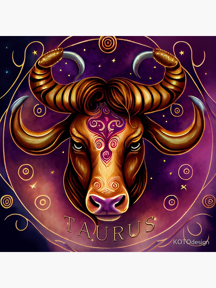 "Zodiac Sign TAURUS - Fantasy Illustration of Taurus " Canvas Print for ...