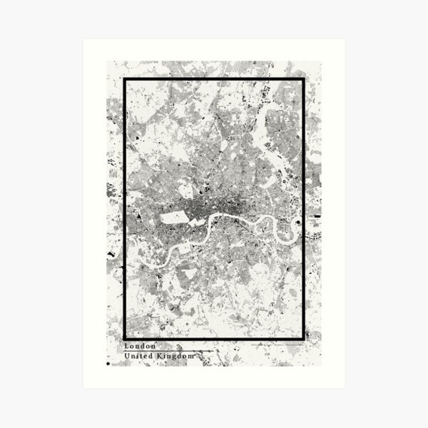 "London - City Map / Map / Figure Ground Plan - Borderless, with frame ...