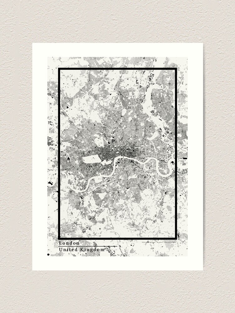 "London - City Map / Map / Figure Ground Plan - Borderless, with frame ...