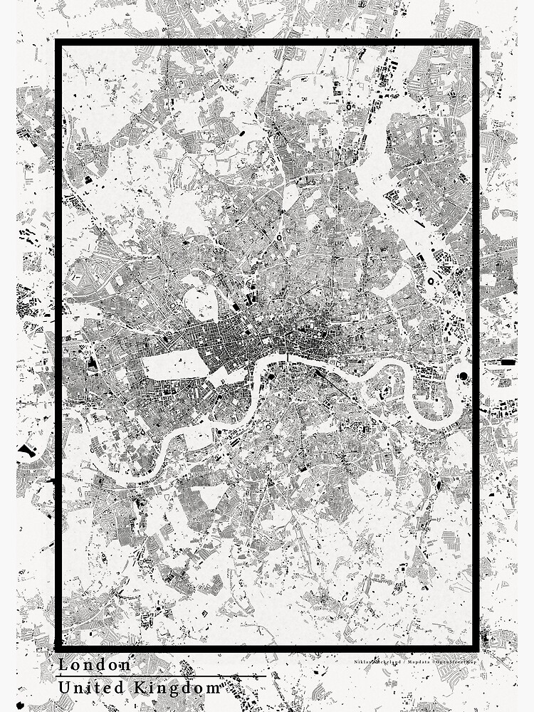 "London - City Map / Map / Figure Ground Plan - Borderless, with frame ...