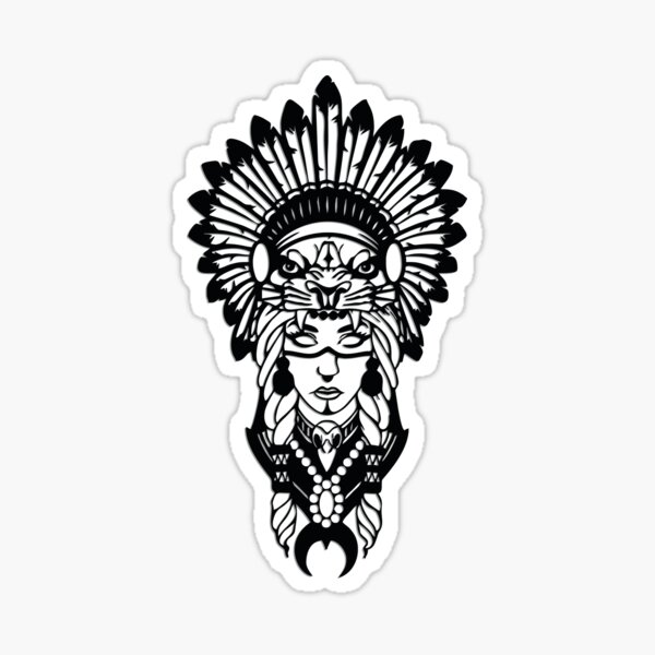 Indian Tiger Head Tiger Indian Wizard Witcher American Indian Sticker For Sale By