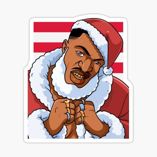 "Hip Hop Black Santa Claus Xmas African American Christmas" Sticker for ...