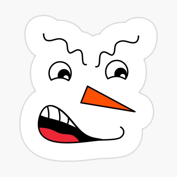"SnowMan Face" Sticker for Sale by UArtWorld | Redbubble