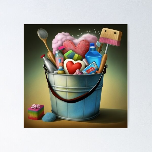 "Cleaning Bucket " Poster for Sale by RoboLuna | Redbubble