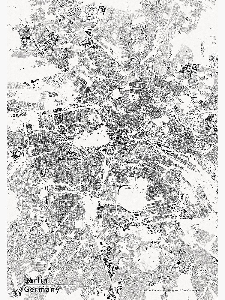 Lámina fotográfica «Berlín - Mapa de la ciudad / Mapa / Plano de la figura - Sin bordes» de ...