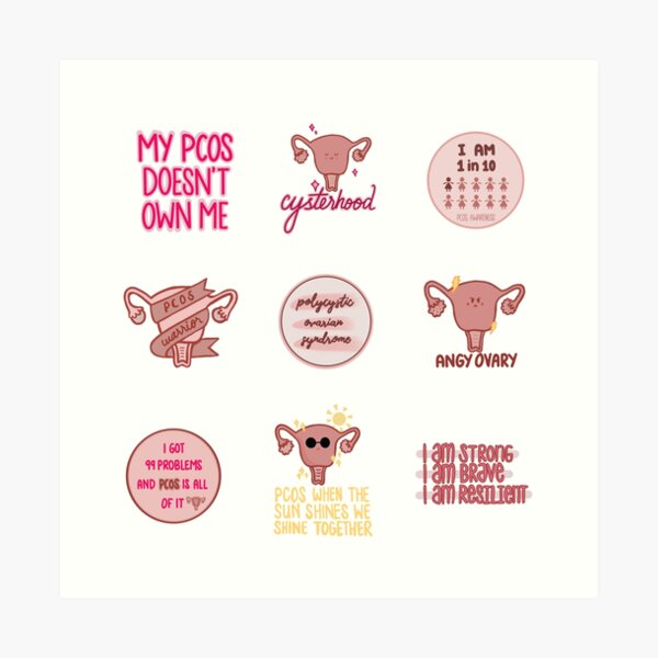 "PCOS Sticker Pack" Art Print for Sale by thecoookiegal | Redbubble