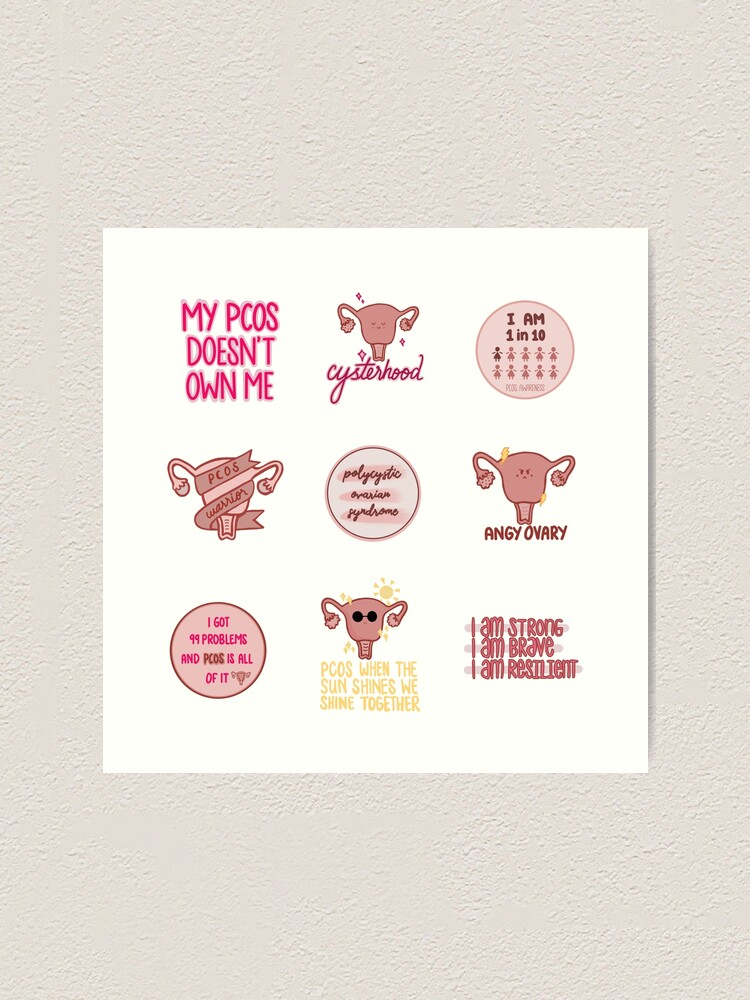 "PCOS Sticker Pack" Art Print for Sale by thecoookiegal | Redbubble