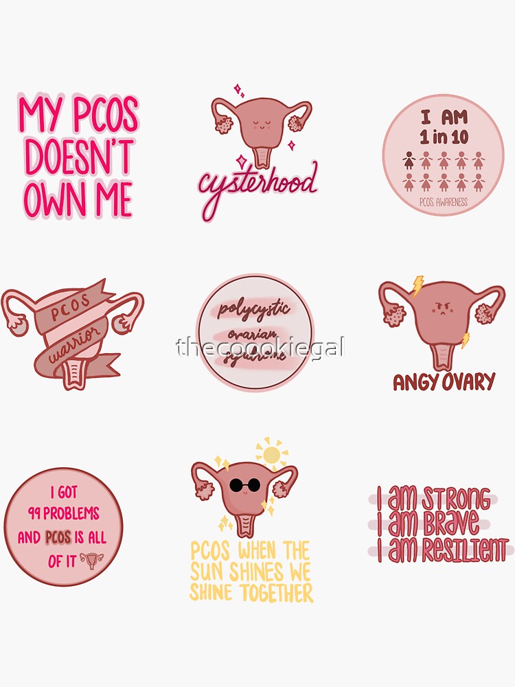 "PCOS Sticker Pack" Sticker for Sale by thecoookiegal | Redbubble