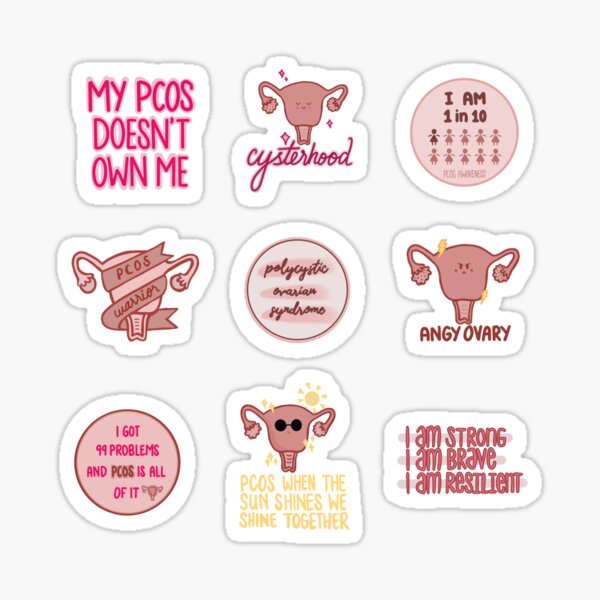 "PCOS Sticker Pack" Sticker for Sale by thecoookiegal | Redbubble