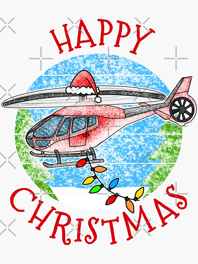 "Christmas Helicopter Pilot Xmas 2022" Sticker for Sale by doodlerob ...