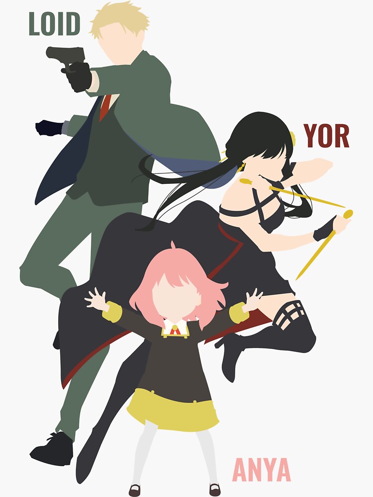 "Spy x Family Anya,Loid And Yor Minimalist" Sticker for Sale by ...