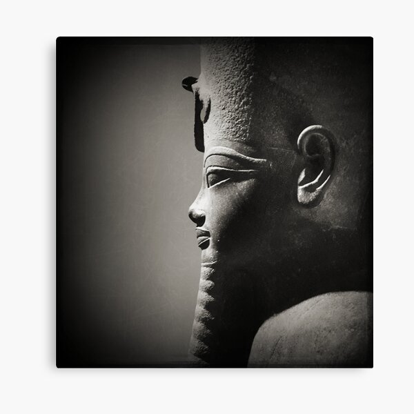 Lienzo «Faraón Amenhotep III, perfil, blanco y negro, vintage, museo ...