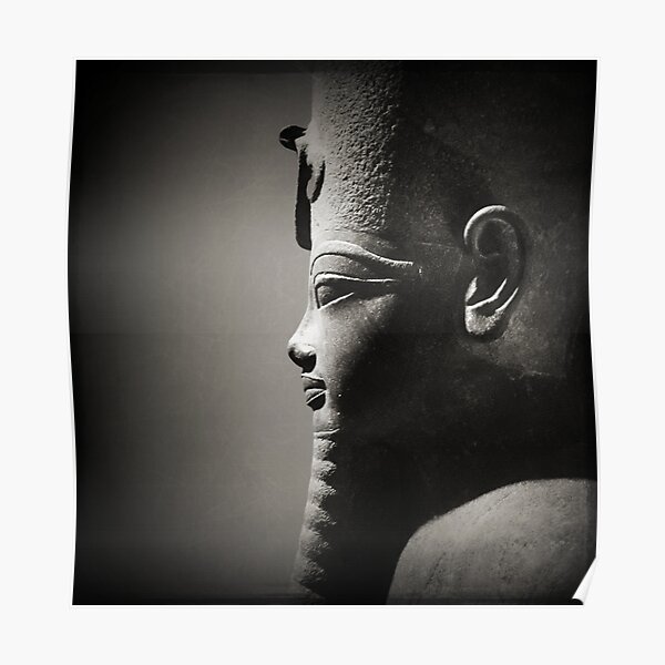 Póster «Faraón Amenhotep III, perfil, blanco y negro, vintage, museo ...