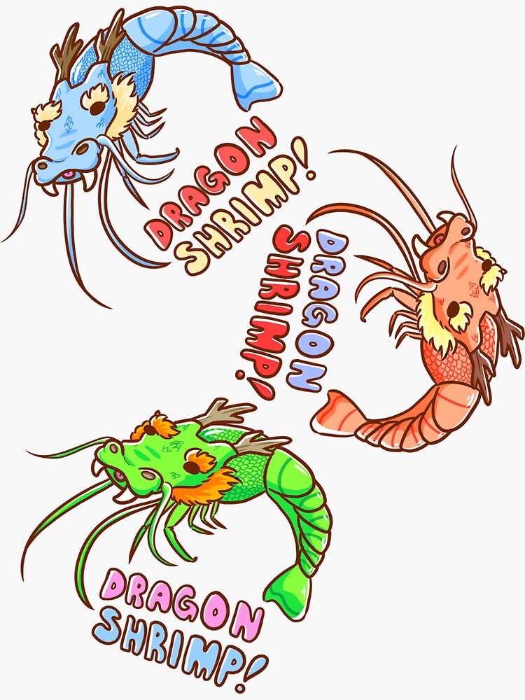 "Dragon Shrimp" Sticker by riptide59 | Redbubble