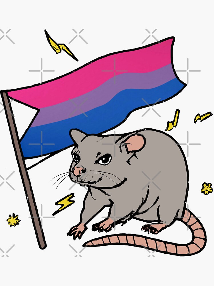"LGBTQ cute bisexual pride flag rat" Sticker for Sale by tsfea | Redbubble