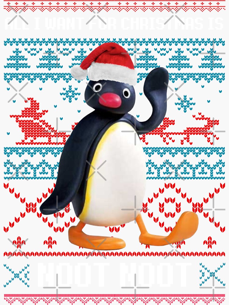 "noot noot pingu meme funny christmas sweater" Sticker for Sale by ...