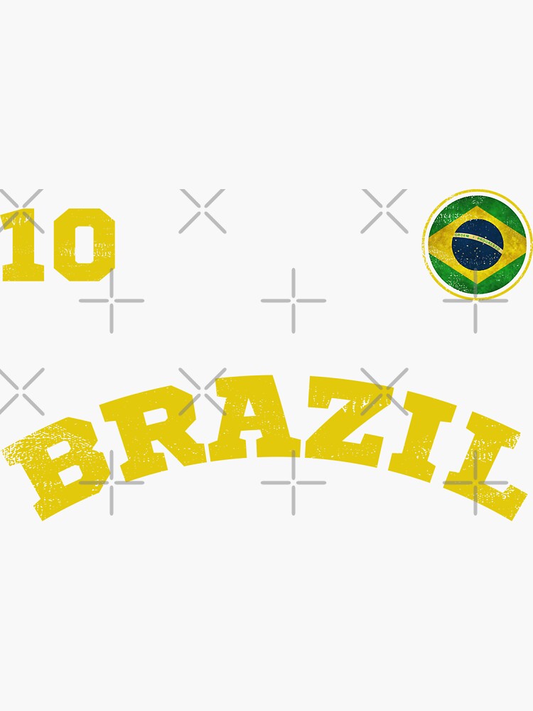 "Retro Style Brazil Soccer Team Number 10 Football Fans" Sticker for ...