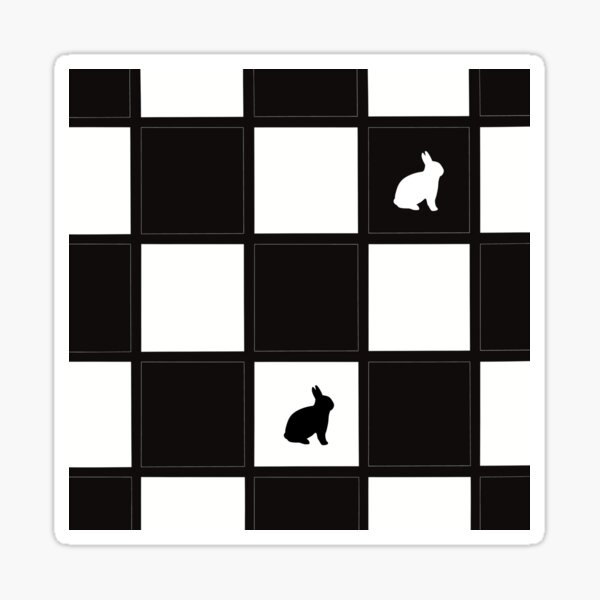 "rabbit checker" Sticker for Sale by Anahit-Art | Redbubble