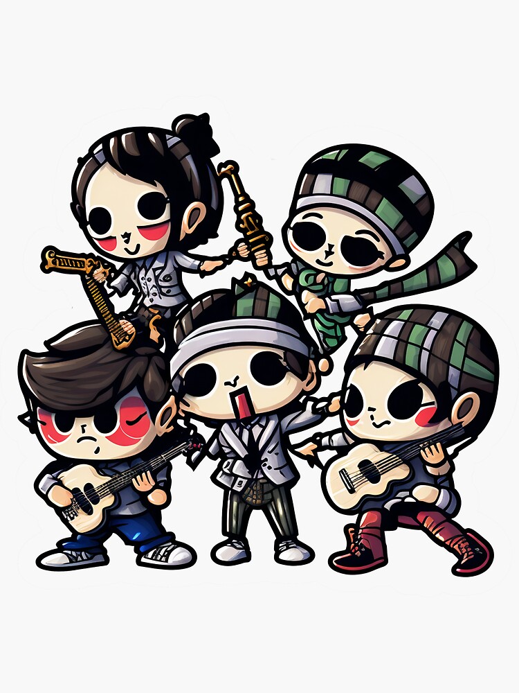 "Chibi band" Sticker for Sale by flowinglobe | Redbubble