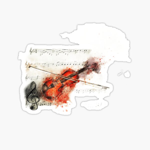 "Violin Music Notes Art" Sticker for Sale by YoungingArt | Redbubble