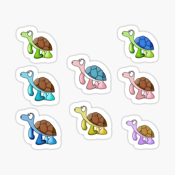 "Stikers of turtles staning happy" Sticker for Sale by Shamyrart ...