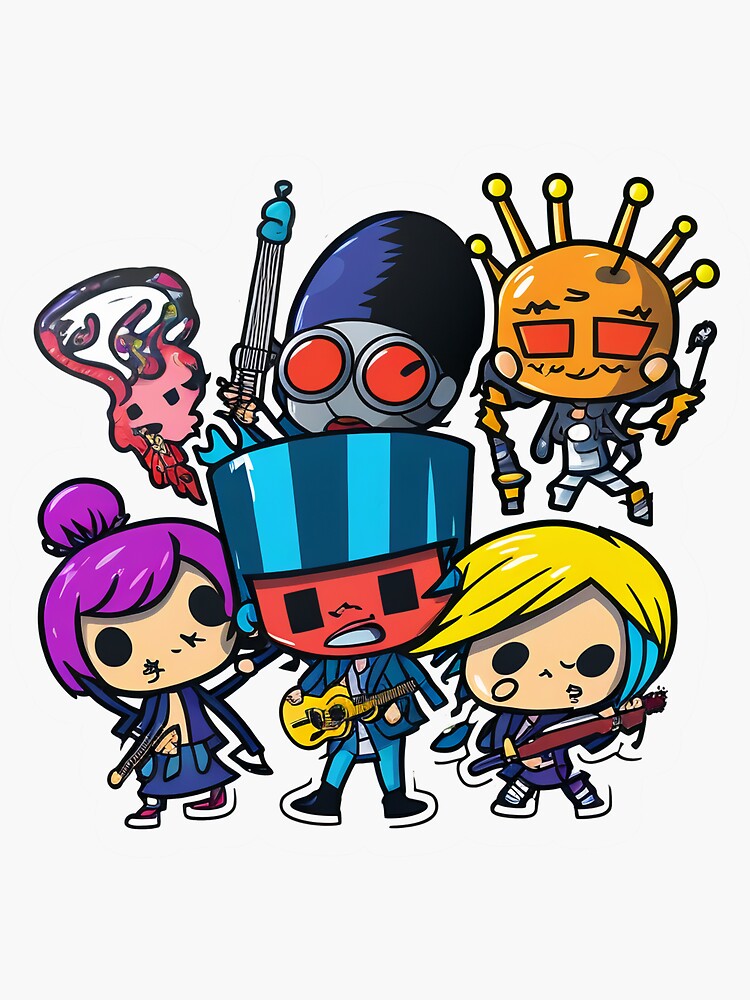 "Chibi band" Sticker for Sale by flowinglobe | Redbubble