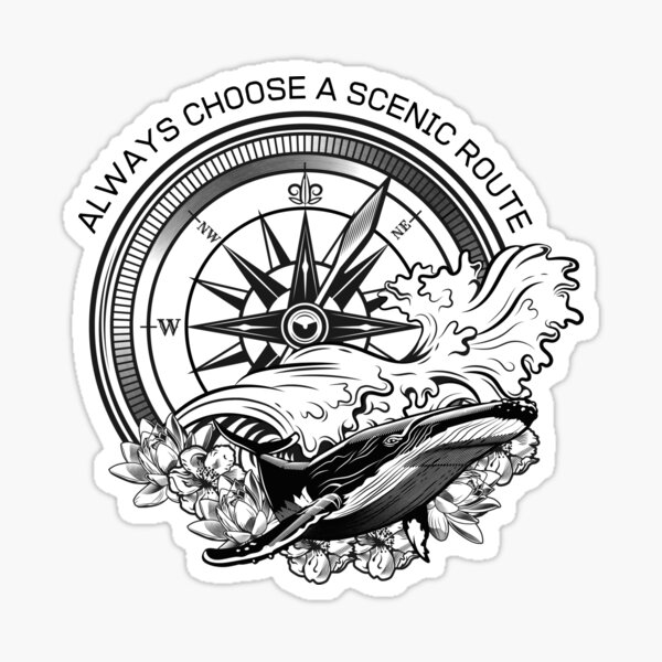 "Always take the scenic route" Sticker for Sale by Natalia Pogribna ...