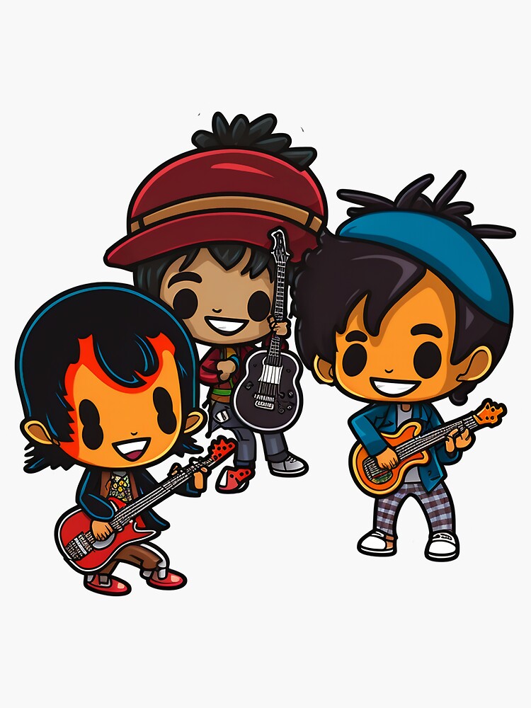 "Chibi band" Sticker for Sale by flowinglobe | Redbubble