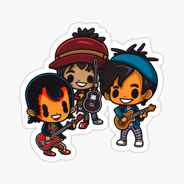 "Chibi band" Sticker for Sale by flowinglobe | Redbubble