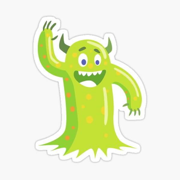 "Green Silly Monster" Sticker for Sale by Sakura69art | Redbubble