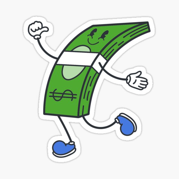 "Kawaii Money Character" Sticker for Sale by dreamingoutwest | Redbubble